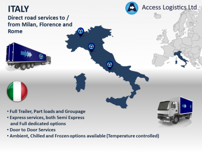 Road Freight to and from Italy / Access Logistics Ltd - Quality Services
